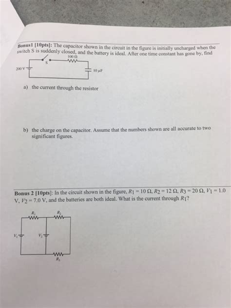 Solved Bonus Ptsl The Capacitor Shown In T Switch S Is Chegg Com