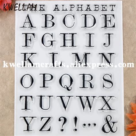 Алфавит буквы ABC скрапбукинга DIY фото карты резиновый чистый штамп ...