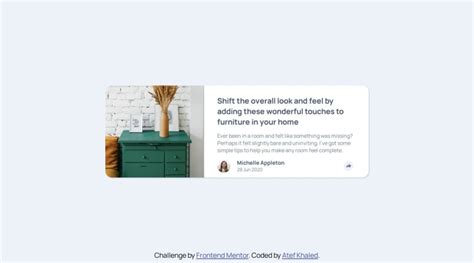 Frontend Mentor Article Preview Component Challenge Coding Challenge