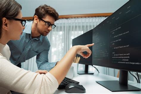 Premium Photo Team Developers Program Thinking Newest Coding Creative