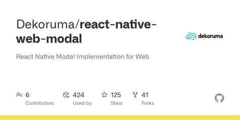Github Dekorumareact Native Web Modal React Native Modal
