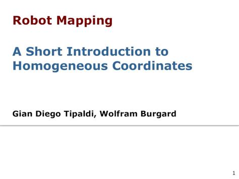 pdf robot mapping a short introduction to homogeneous coordinatesais