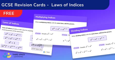 [free] Gcse Revision Cards Laws Of Indices