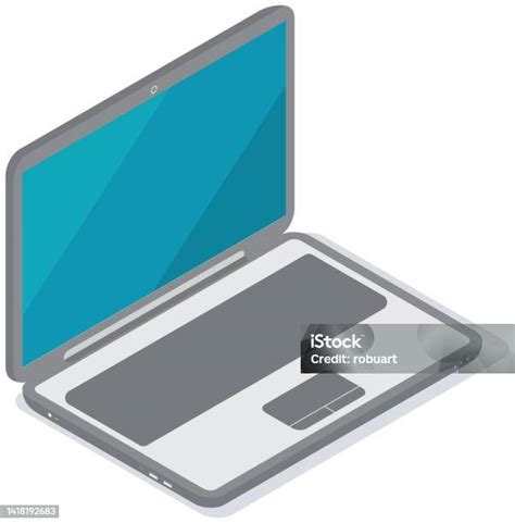 키보드와 모니터가있는 현대 전자 장치 휴대용 컴퓨터 노트북 화면 디스플레이 0명에 대한 스톡 벡터 아트 및 기타 이미지 0명 3차원 형태 개념 Istock