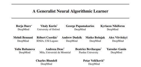 Deepmind Oxford U Idsia Mila And Purdue Us General Neural Algorithmic