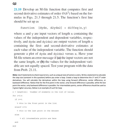 Solved 2110 Develop An M File Function That Computes First