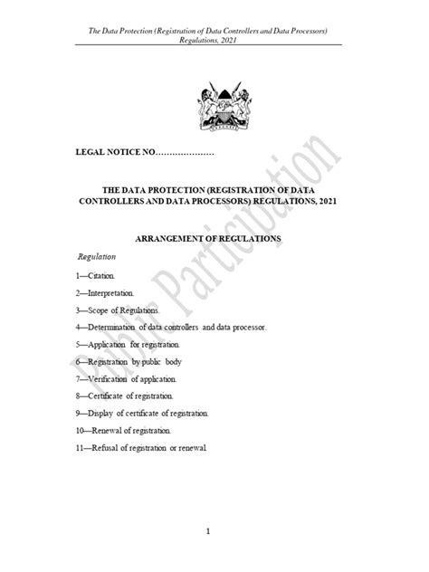 4 Data Protection Registration Of Data Controllers And Data Processor Regulations Pdf