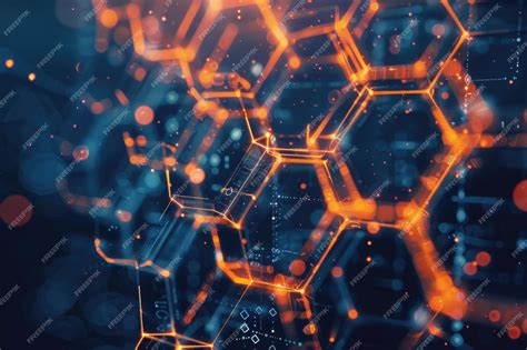 Virtual Chemical Structure Or Hexagon Molecular Geometry Pattern For