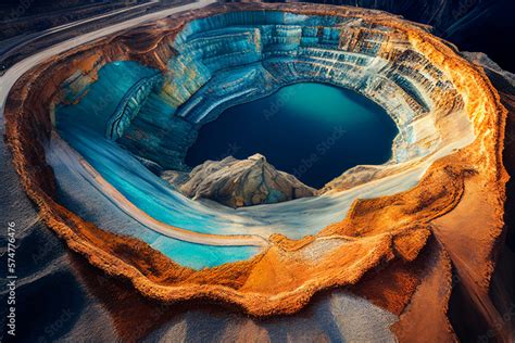 Open Pit Mine Aerial View Biggest In The World Drone View Canyon
