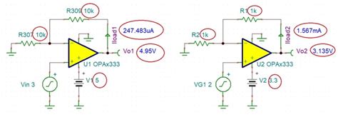 Opa2333 The Output Saturated Level Is Far From Rail To Rail