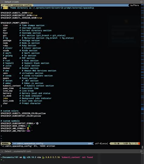 ` kubectl context ` not found when using custom `spaceship prompt order