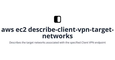 Aws Ec2 Describe Client Vpn Target Networks Fig