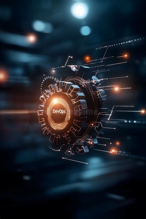 Abstract Visualization Of Devops Tool Integration Connected Data Streams And Pipelines Stock