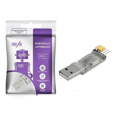 Módulo Conversor Usb Roxo Para Serial 232 Kabum
