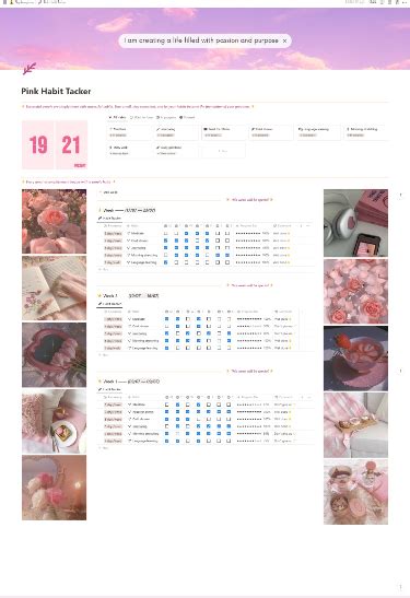 Cute And Functional Pink Notion Template Habit Tracker Dashboard Life Planner En