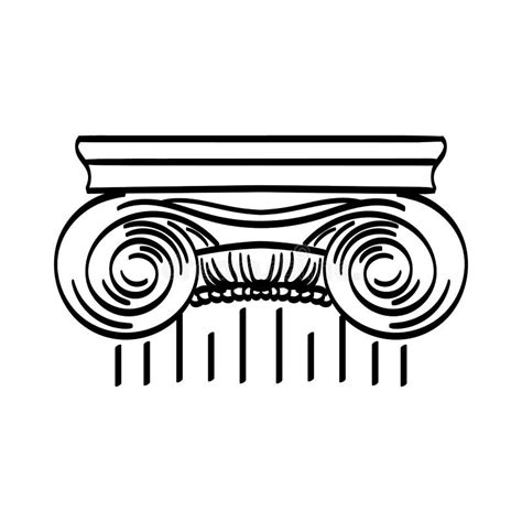 Classical Column Architecture Element Hand Drawn Column Shape Stock