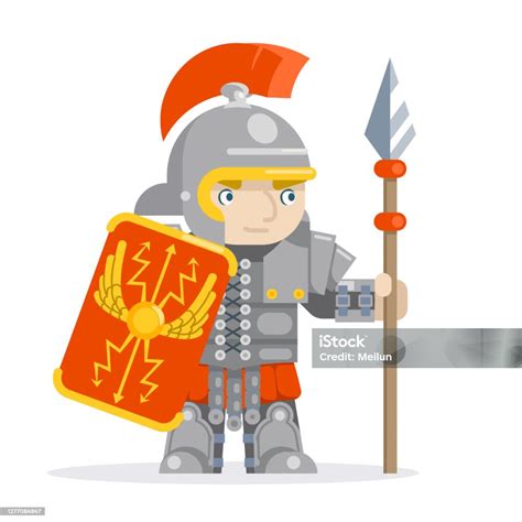 군단 전사 로마 Praetorian 가드 판타지 액션 Rpg 게임 계층 애니메이션 준비 문자 벡터 일러스트 로마 군대의 백부장에 대한 스톡 벡터 아트 및 기타 이미지