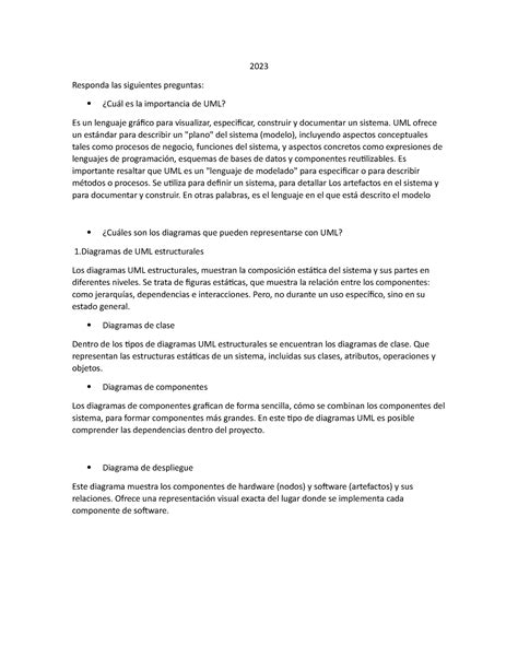 Foro TemÁtico Lenguaje Unificado De Modelado Uml Ga2 220501093 Aa1 Ev01 2023 Responda Las