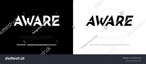 Modern Futuristic Display Font Alphabet Vector Stock Vector Royalty Free 2609553819 Shutterstock