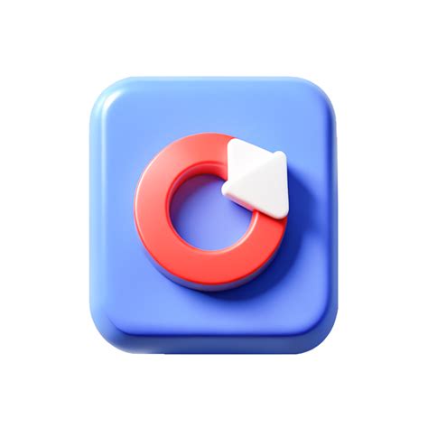 3d Red And Blue Circular Arrow Refresh Button Icon For App Ui Design 59022749 Png