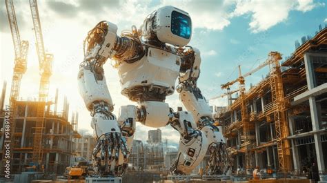 Autonomous Ai Controlled Construction Robots Building Homes And