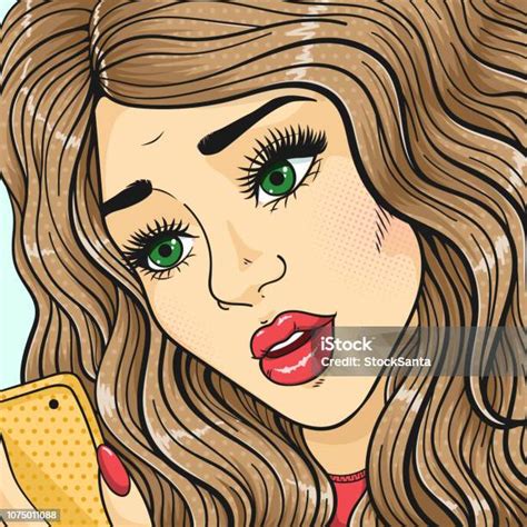 팝 아트 복고풍 걱정된 여자 스마트폰 슬픈 여자의 만화 벡터 일러스트 레이 션에 보고 여자에 대한 스톡 벡터 아트 및 기타 이미지 여자 울음 걱정하는 Istock