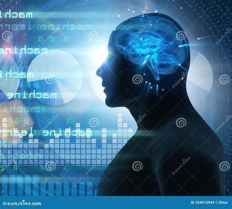 machine learning and cognitive computing 3d rendering stock