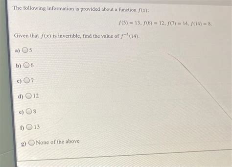 solved the following information is provided about a