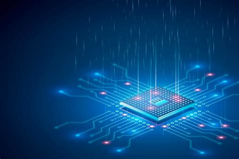 Premium Vector Realistic Microchip Processor Background