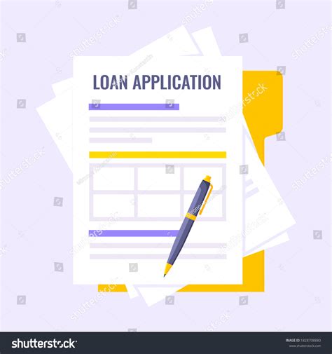 Submit Loan Application Document Form Flat Stock Vector Royalty Free 1828708880 Shutterstock