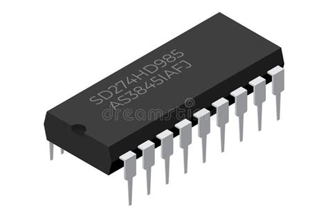 Microchip Computer Electronic Component Microchip Icon Isometric