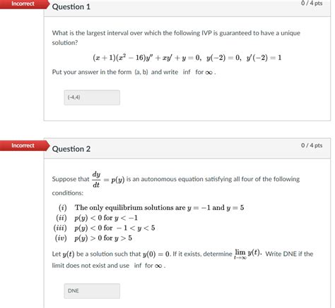 Solved 1 What Is The Largest Interval Over Which The