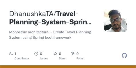 Github Dhanushkatatravel Planning System Spring Boot Monolithic Architecture Create