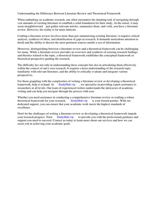 Difference Between Literature Review And Theoretical Framework Pdf
