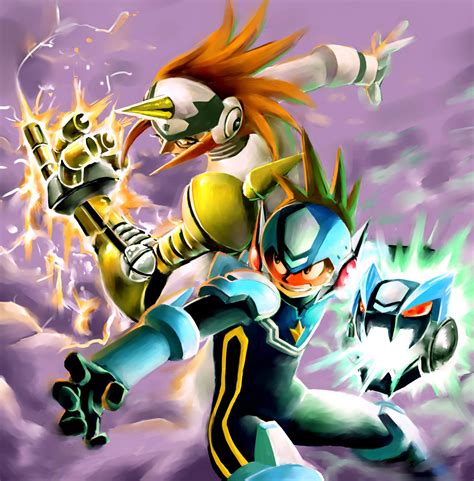 Star Force Mega Man And Gemini Spark Mega Man And 1 More Drawn By