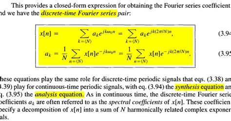 textbooks which call the discrete fourier series dfs as discrete time