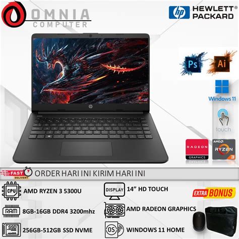 Jual Laptop Gaming Hp S Amd Ryzen U Gb Gb Ssd Touch Radeon Windows Original