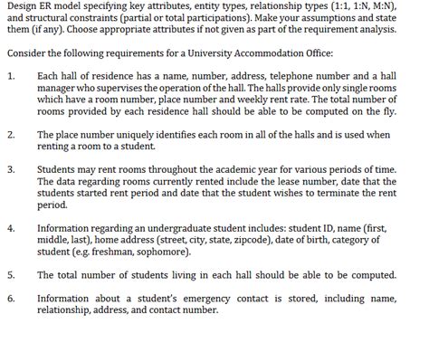 Solved Design ER Model Specifying Key Attributes Entity Chegg Com