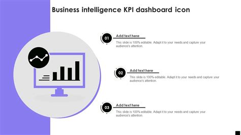 Business Intelligence KPI Dashboard Icon PPT Slide