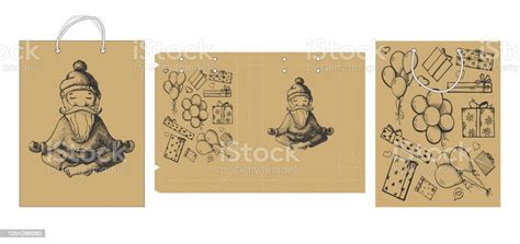 새 해의 패킹입니다 서식 파일 종이 선물 패키지 배경입니다 벡터 일러스트입니다 가방에 대한 스톡 벡터 아트 및 기타 이미지 가방 겨울 구매 Istock