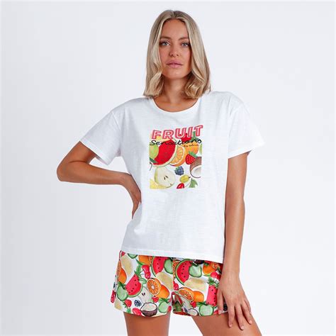 Pijama Mujer Manga Corta Admas Algodón Estampado Moda Interior El Angel
