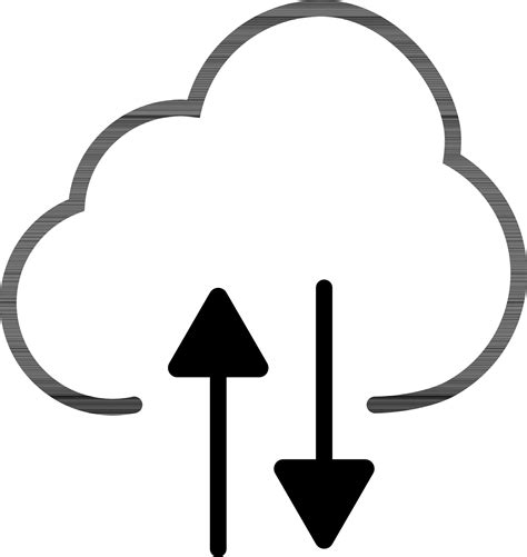 Cloud Data Storage Icon In Black Line Art Vector Art At Vecteezy