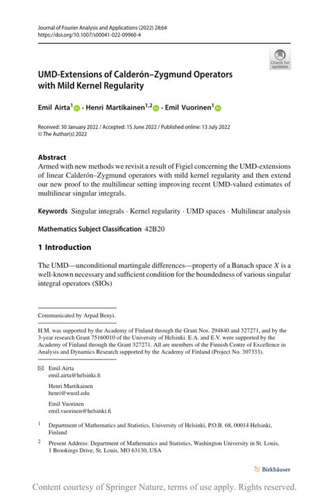 Pdf Umd Extensions Of Calderónzygmund Operators With Mild Kernel Regularity