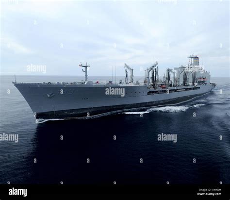 The Us Navy Henry J Kaiser Class Underway Fleet Replenishment Oiler Usns Tippecanoe Steams