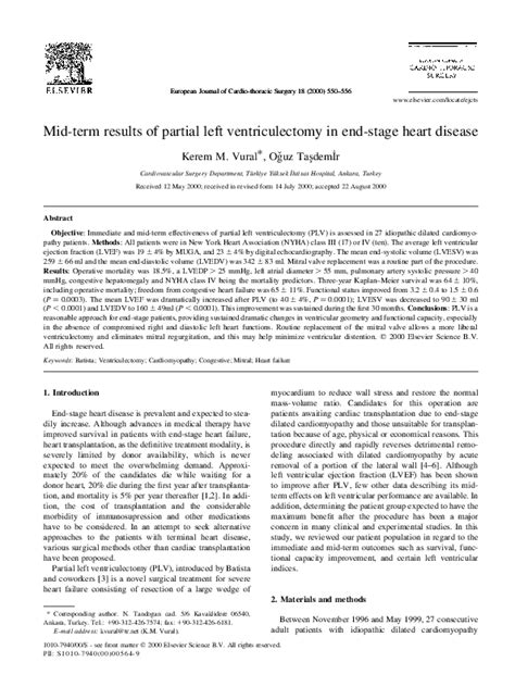 Pdf Mid Term Outcomes Of Partial Ventriculectomy