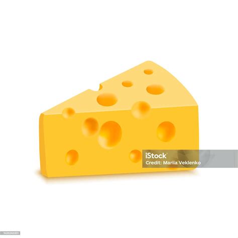 에멘탈 하드 치즈 슬라이스 구멍이있는 삼각형 조각 유제품 사실적인 3d 벡터 맛있는 스위스 치즈 흰색 배경에 고립 된 사실적인 벡터 일러스트 레이 션 0명에 대한 스톡 벡터