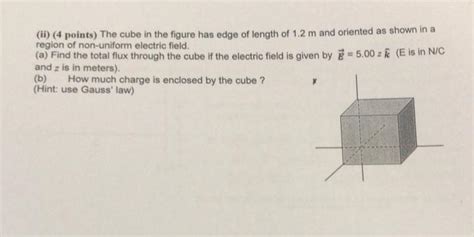 Solved Ii Points The Cube In The Figure Has Edge Of Chegg