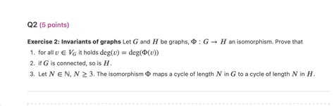 solved exercise 2 invariants of graphs let g and h be