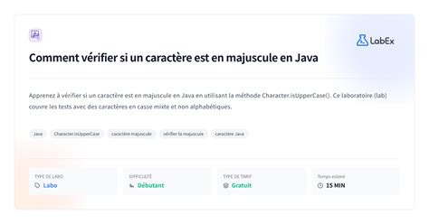 Comment Vérifier Si Un Caractère Est En Majuscule En Java Labex