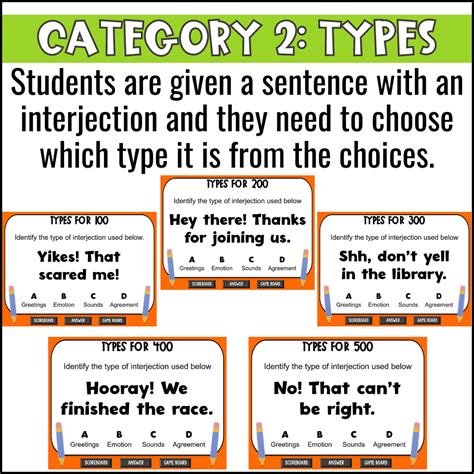 Interjections Game Show Grammar Test Prep Review Game Fun In 5th